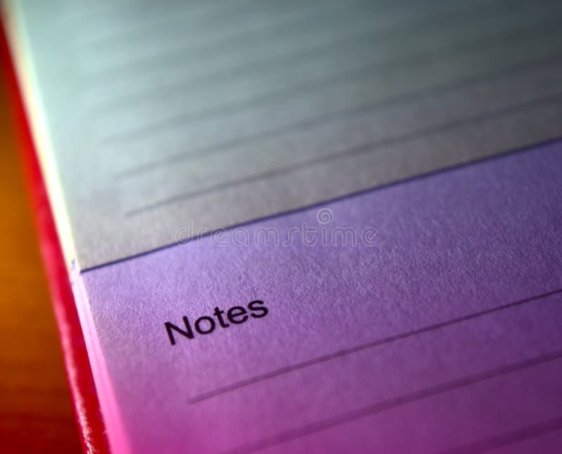 Notebook Pages Inside with Notes Word Written Stock Photo - Image of ...