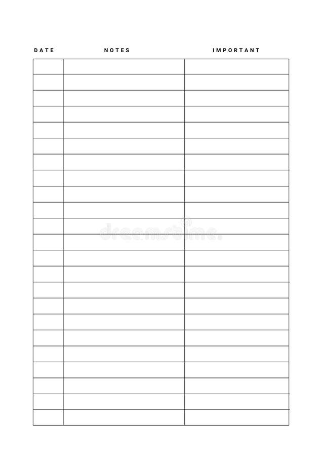 Notebook Pages for Notes. To Do List. Personal Planner Page Template ...