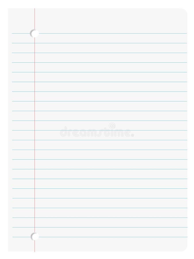 Sheet of notebook paper stock vector. Illustration of page - 6430753