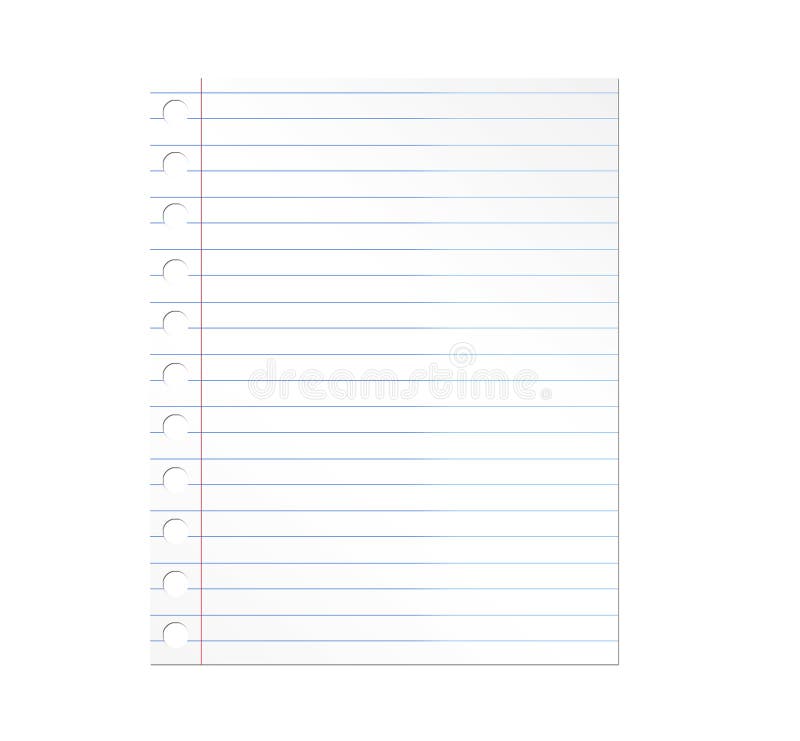 Sheet of notebook paper stock vector. Illustration of page - 6430753