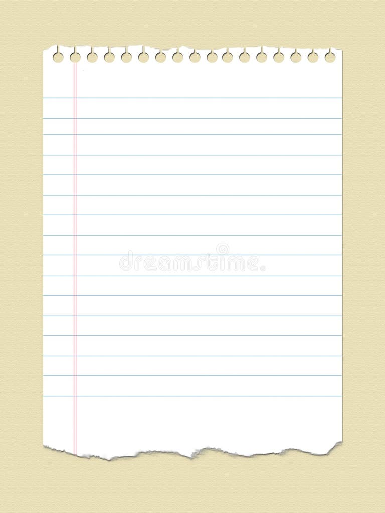 White Ruled Notebook Paper Page Stock Illustrations – 1,585 White Ruled ...