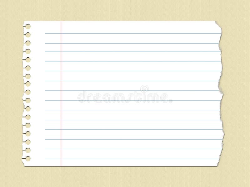 Sheet of notebook paper stock vector. Illustration of page - 6430753
