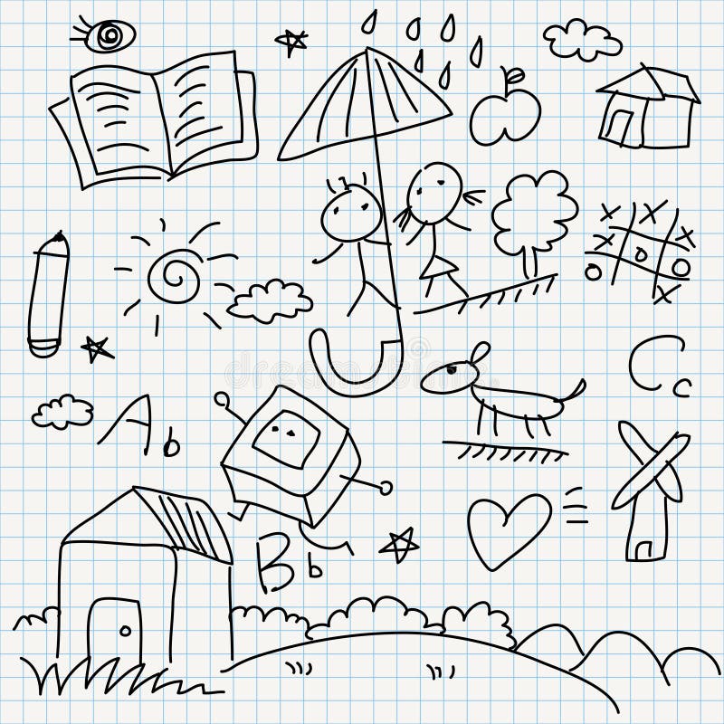 Notebook Paper Doodles Stock Images - Image: 27880224