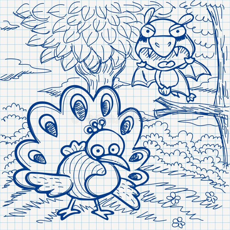 Notebook paper doodles stock vector. Illustration of school - 32040447