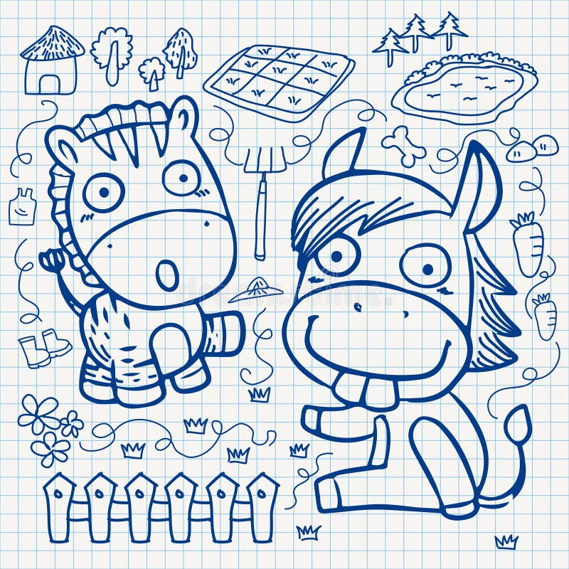 Notebook paper doodles stock vector. Illustration of house - 32040467