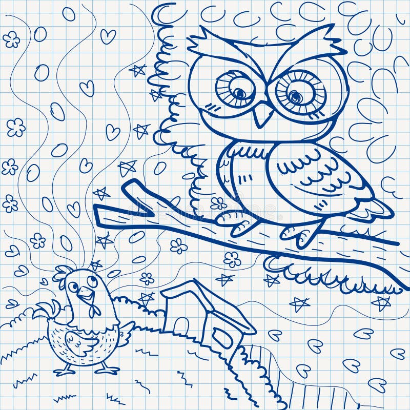 Notebook paper doodles stock vector. Illustration of house - 32040467