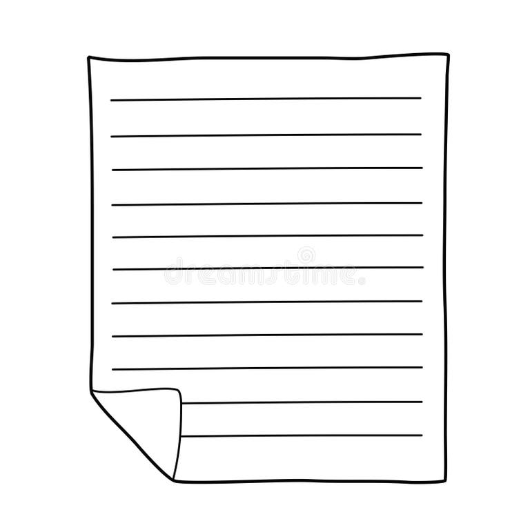 Notebook Paper drawing stock vector. Illustration of assignment - 43064495