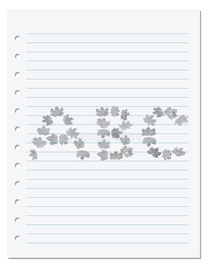 Notebook Paper with Letters a B C Composed of Autumn Maple Leafs Stock ...