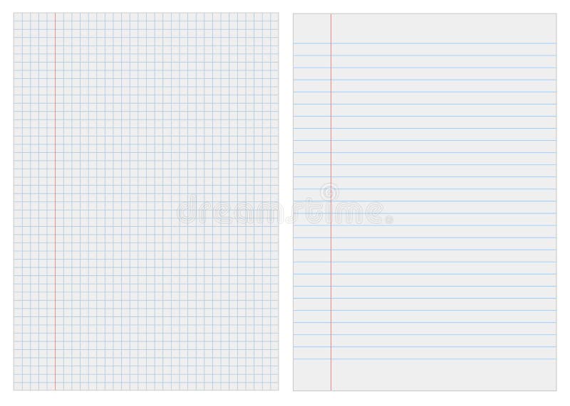 Notebook Paper with Squares Stock Illustration - Illustration of ruled ...