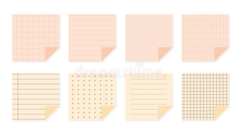 Notebook Paper Pastel Notes Sheet Set Vector Stock Vector ...