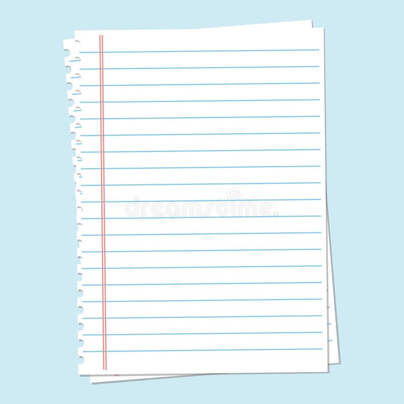 Notebook Paper Sheet. Blank Paper Notepad in Line Stock Illustration ...