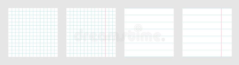 Notebook Paper Texture Lined Page Template. Red Line. Blank Sheet of ...