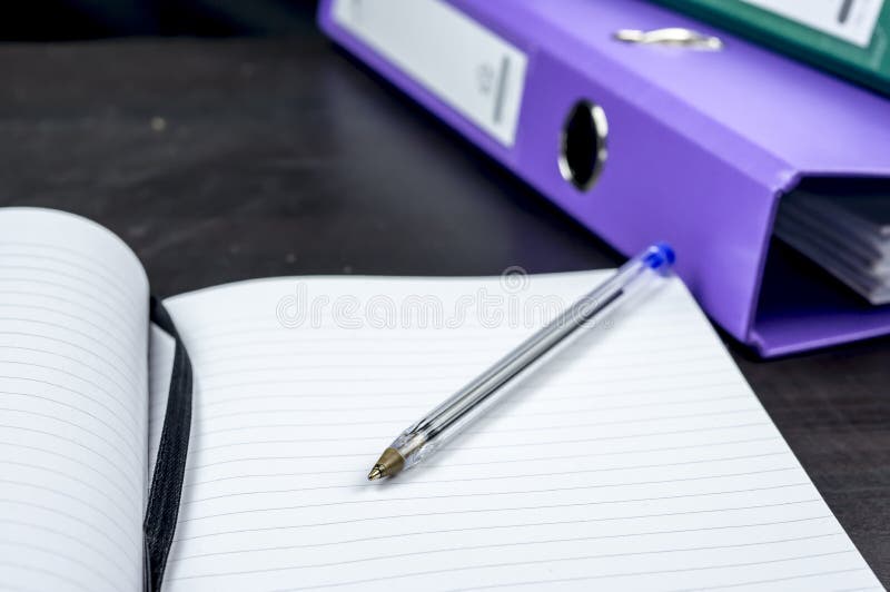 Notebook and Paperwork on Desk Stock Image - Image of concept, business ...