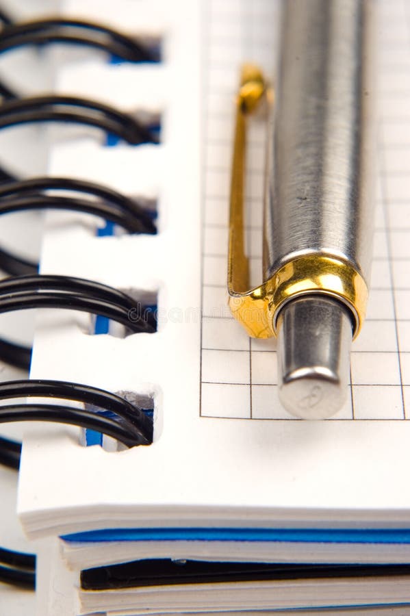 Ballpen on notebook stock photo. Image of paper, office - 517274