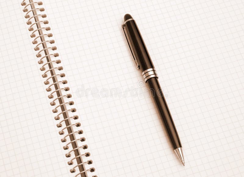 The notebook and pen stock photo. Image of memo, plan - 12474492