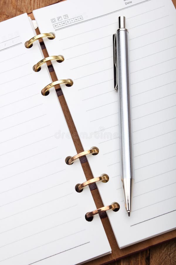 Notebook and pen stock image. Image of brown, meeting - 22054255