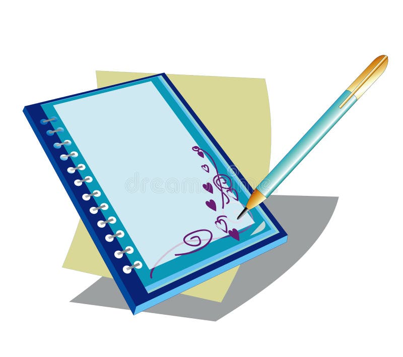 Notebook and pen stock vector. Illustration of corporate - 25176751
