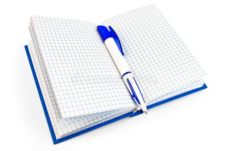 Notebook and pen blue stock photo. Image of horizontal - 20390666
