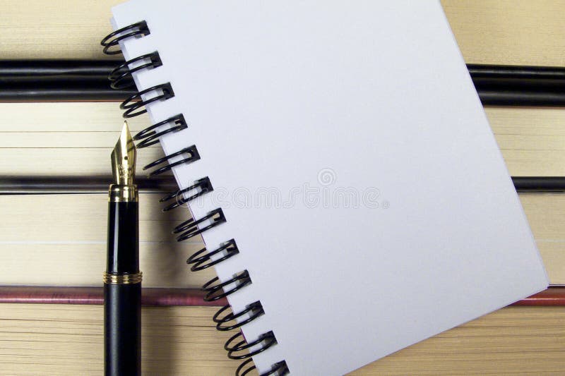 Notebook and pen stock image. Image of overhead, memo - 34282195