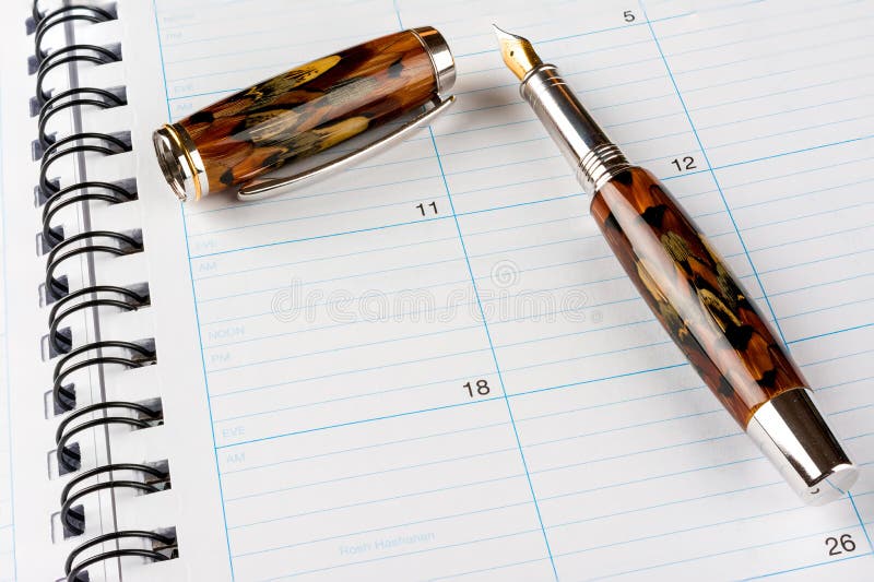 Notebook with Pen stock image. Image of book, brown, message - 37215977
