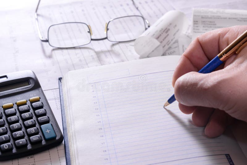 Notebook Pen Checks Glasses Stock Image - Image of figures, binder ...