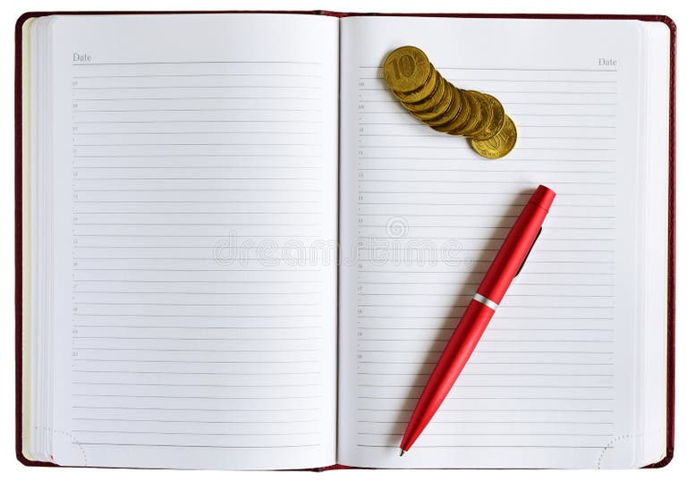 Notebook pen dollars stock photo. Image of design, form - 73936612
