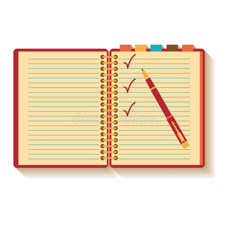 Notebook. Flat design stock vector. Illustration of draw - 56356504