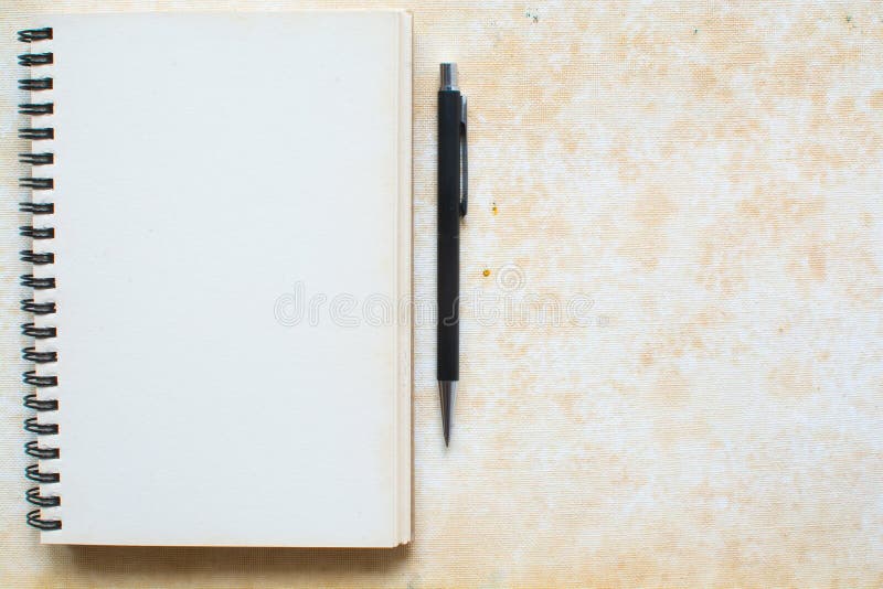 Notebook And Pen On Grunge Background Stock Photo - Image of empty ...