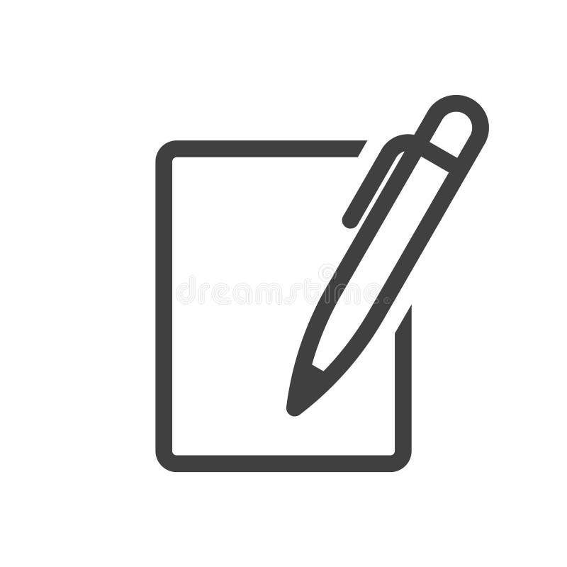 Notebook and Pen Icon. Vector on a White Background. Stock Vector ...