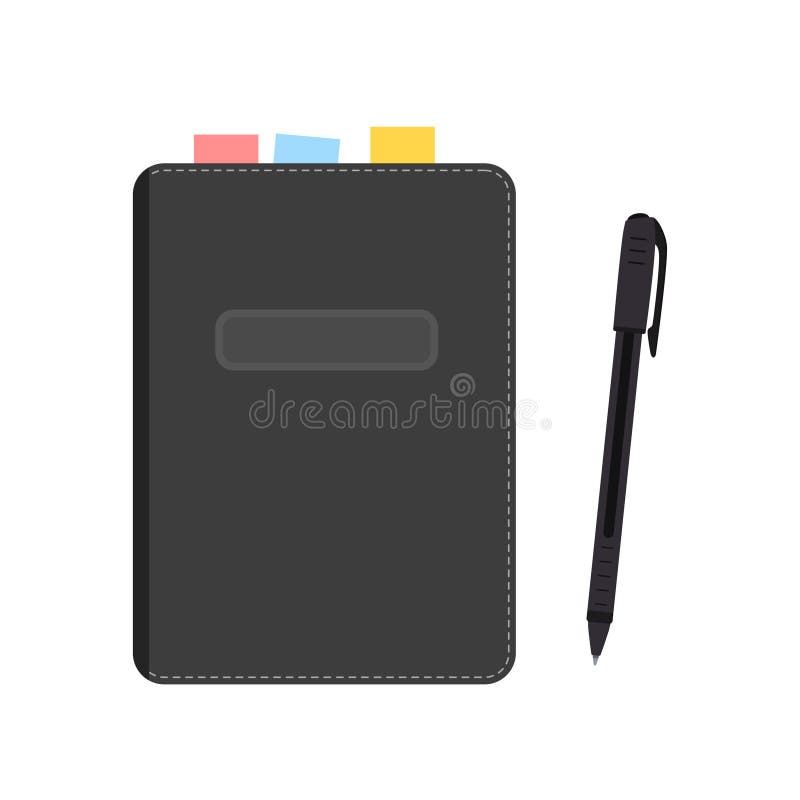 Notebook and Pen Isolated on White Background Stock Vector ...