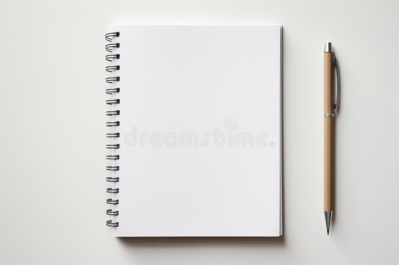 Notebook with a Pen on Top of it Stock Illustration - Illustration of ...