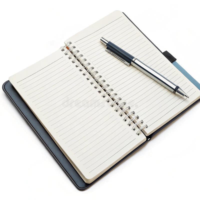 Notebook with Pen on Transparent Background Stock Illustration ...