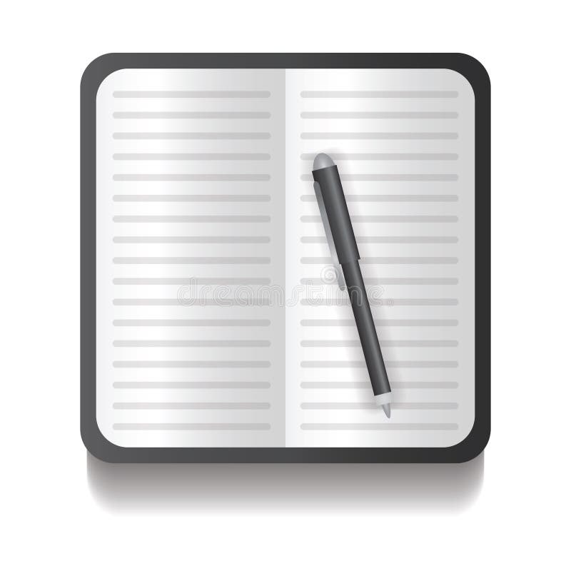 Notebook and Pen. Vector Illustration Decorative Design Stock Vector ...