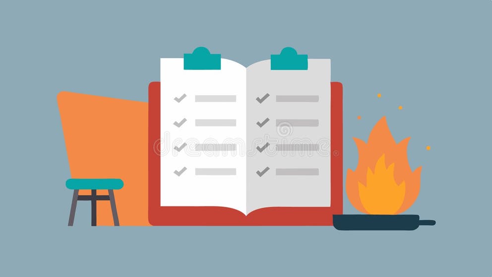 Notebook and Pen a Vector Representation of an Open Field Notebook with ...