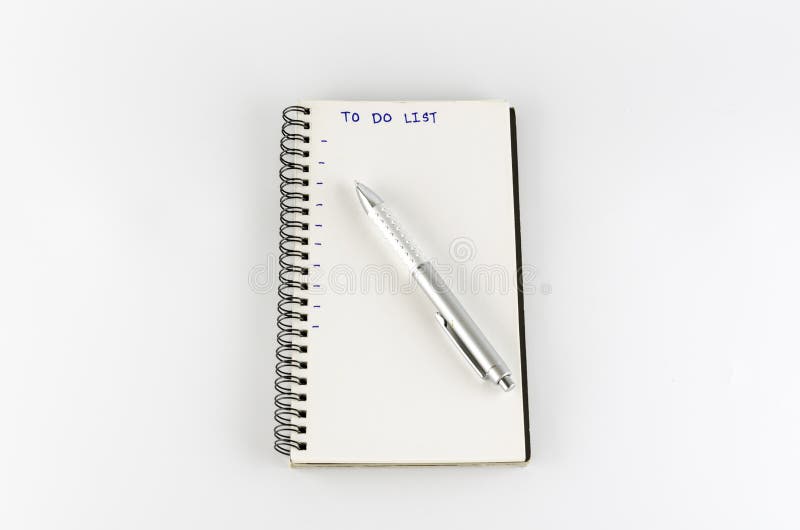 Notebook with Pen Write To Do List Word Stock Image - Image of office ...