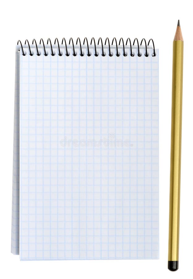 Notebook with pencil stock photo. Image of open, cell - 7874806