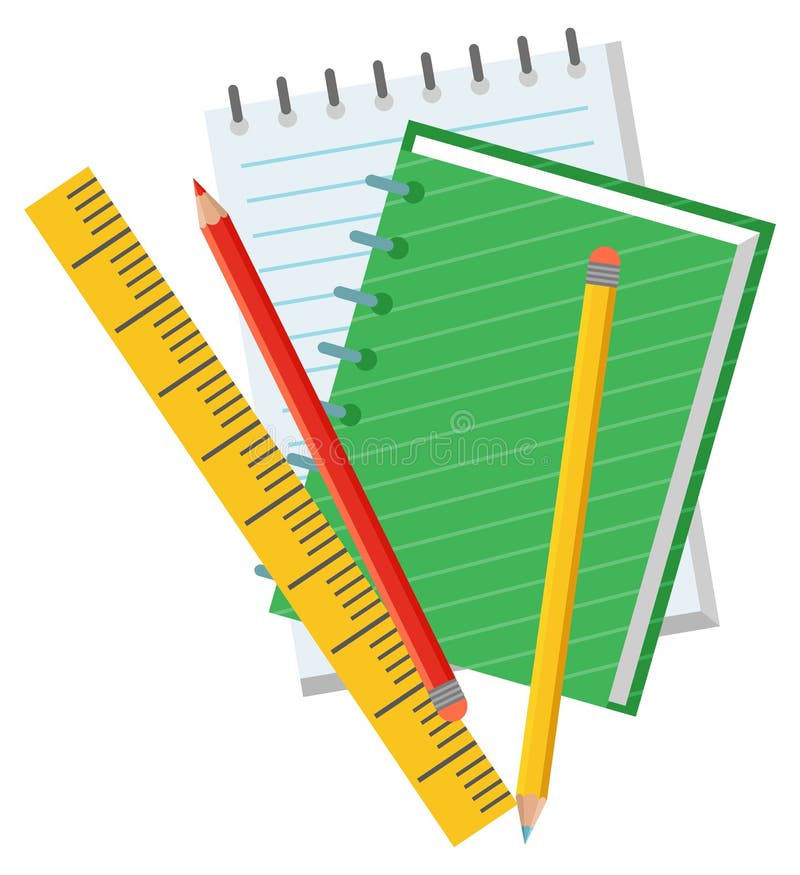 Notebook and pencil stock illustration. Illustration of cards - 3408017