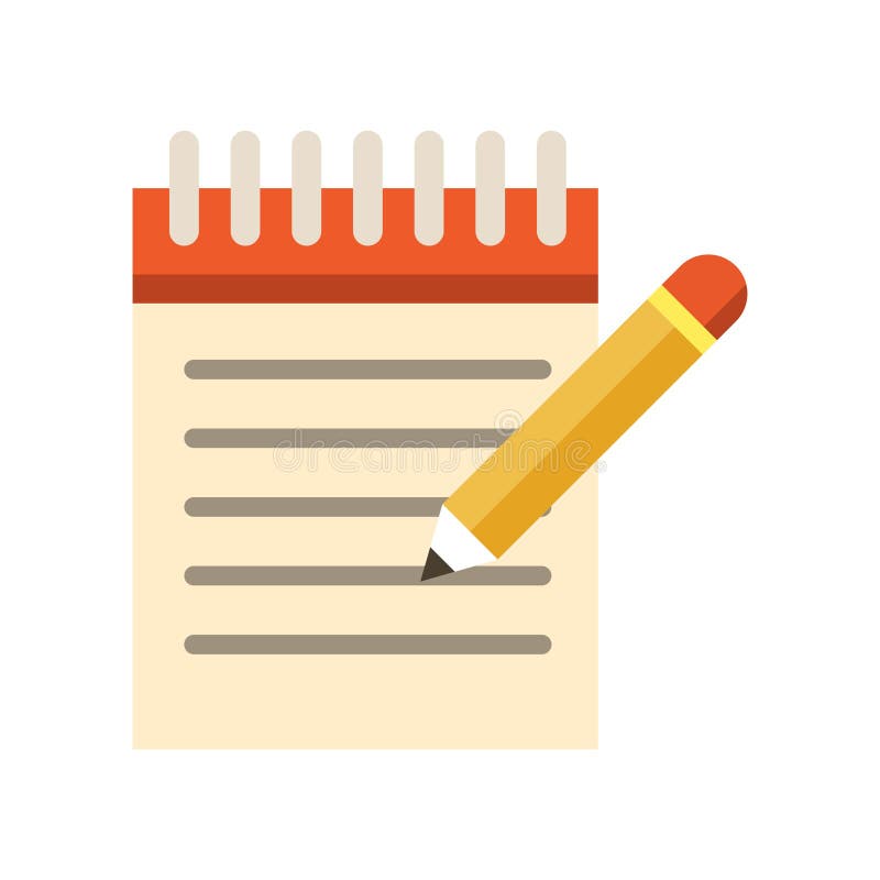 Notebook and Pencil Flat Clipart Vector Illustration Stock Vector ...