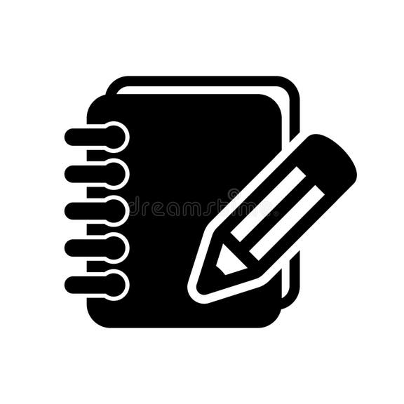 Notebook and Pencil Icon. Icon of Notes. Notepad Vector Sign Stock ...