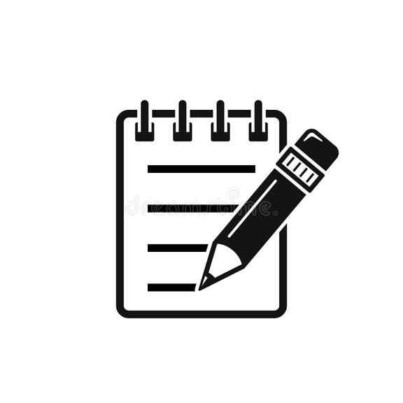 Notebook and Pencil Icon. Notepad with Pencil Simple Flat Icon Stock ...