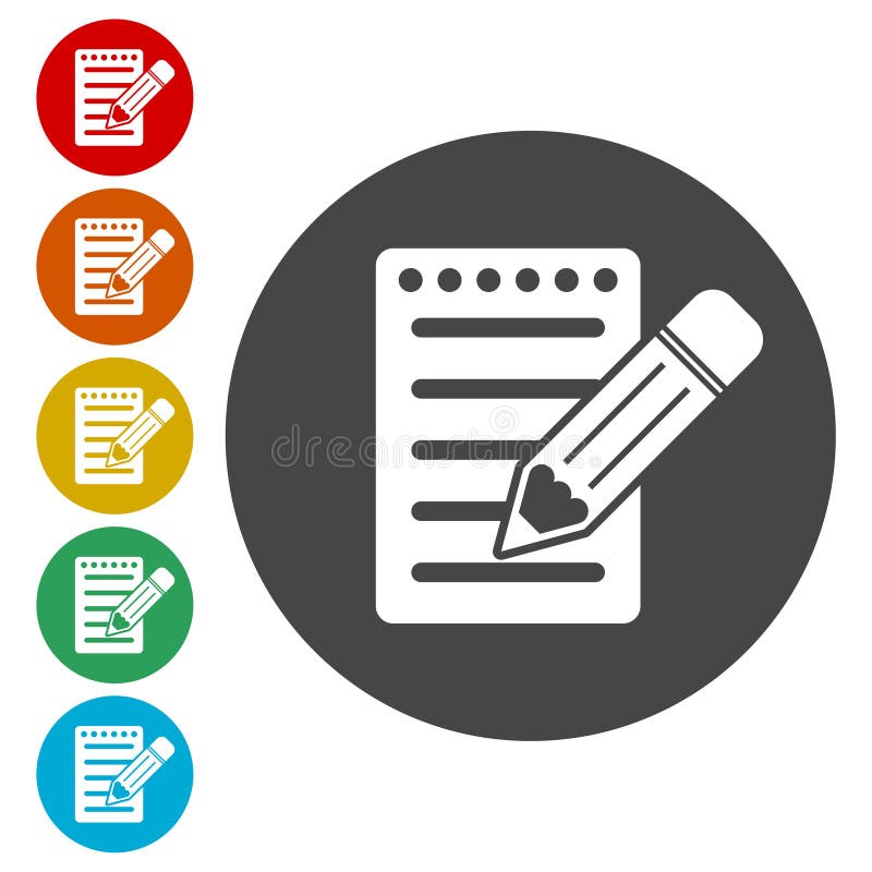 Notebook and pencil icon stock vector. Illustration of icon - 132281086