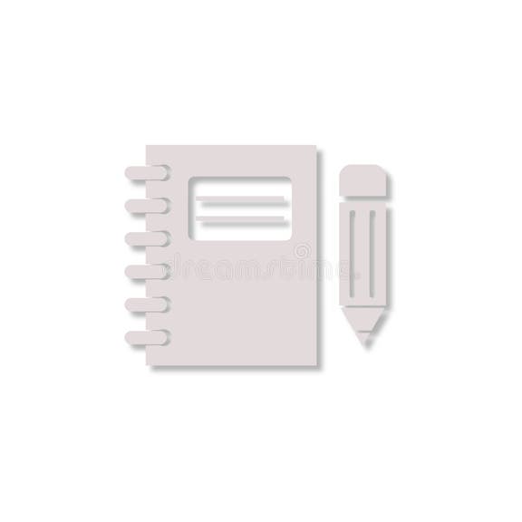 Notebook and pencil icon stock vector. Illustration of office - 103879340