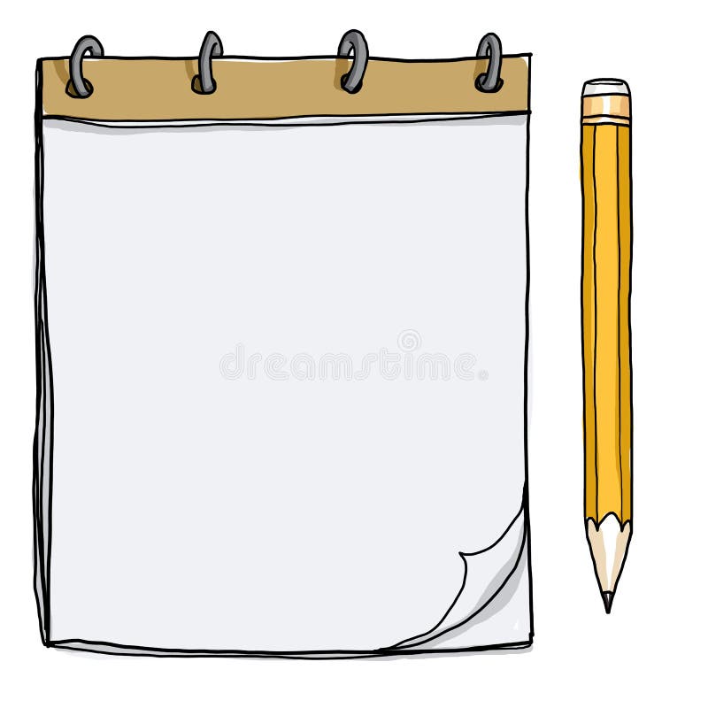 Notebook and pencil stock illustration. Illustration of cards - 3408017