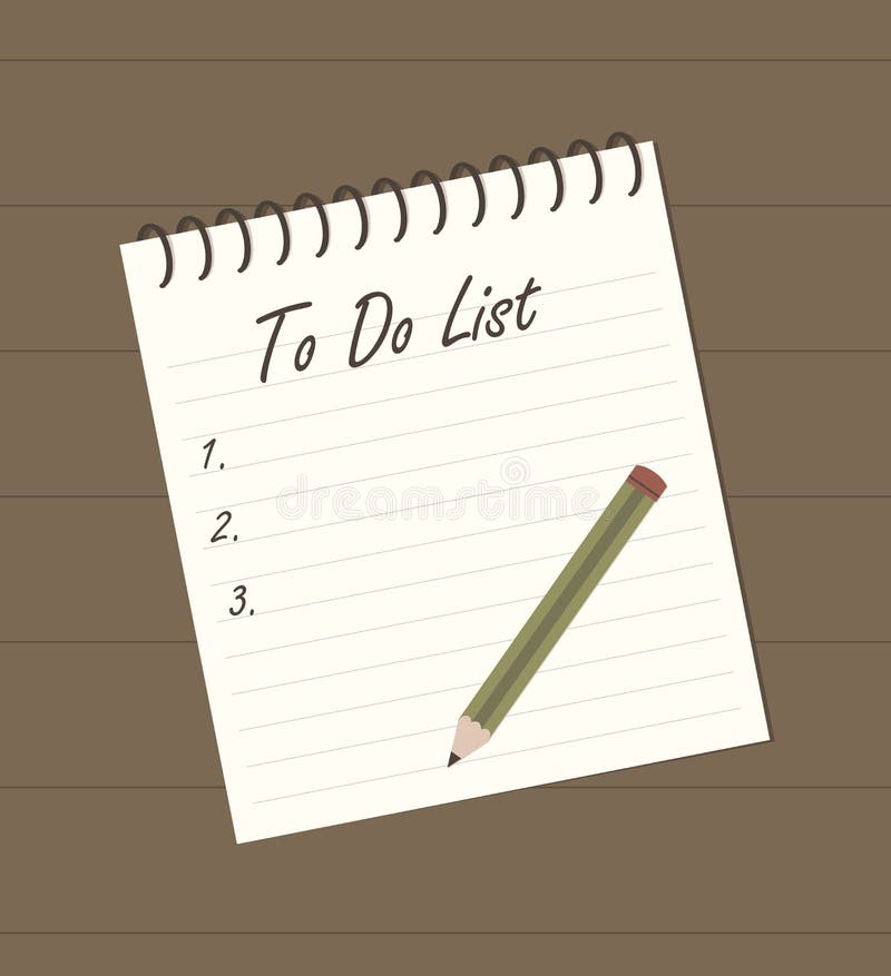 Notebook and Pencil, To-do List Diary Cartoon Vector Stock Vector ...