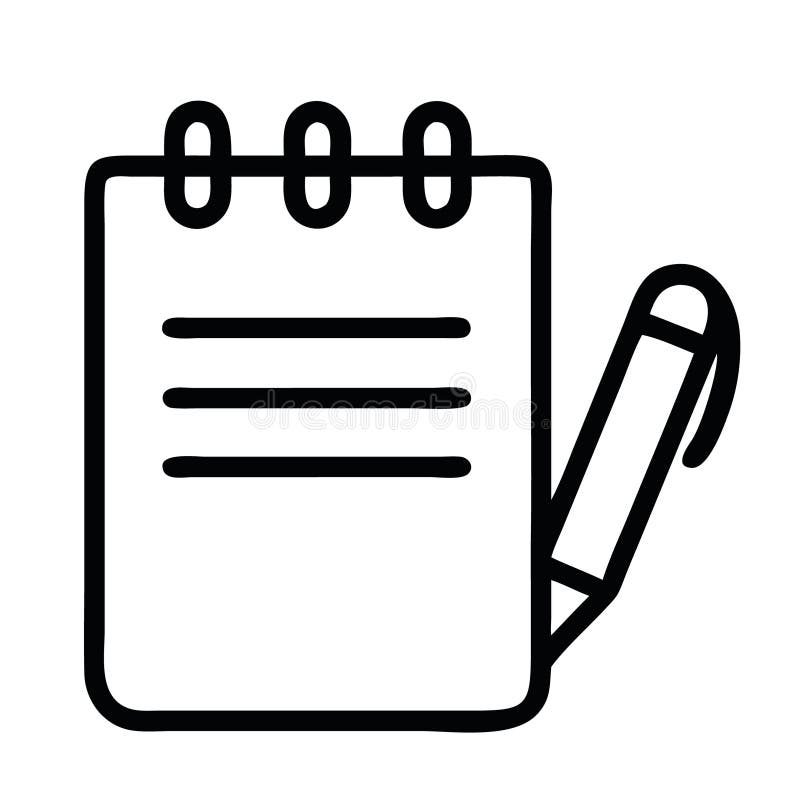 Notebook and Pencil Writing Icon Stock Vector - Illustration of notes ...