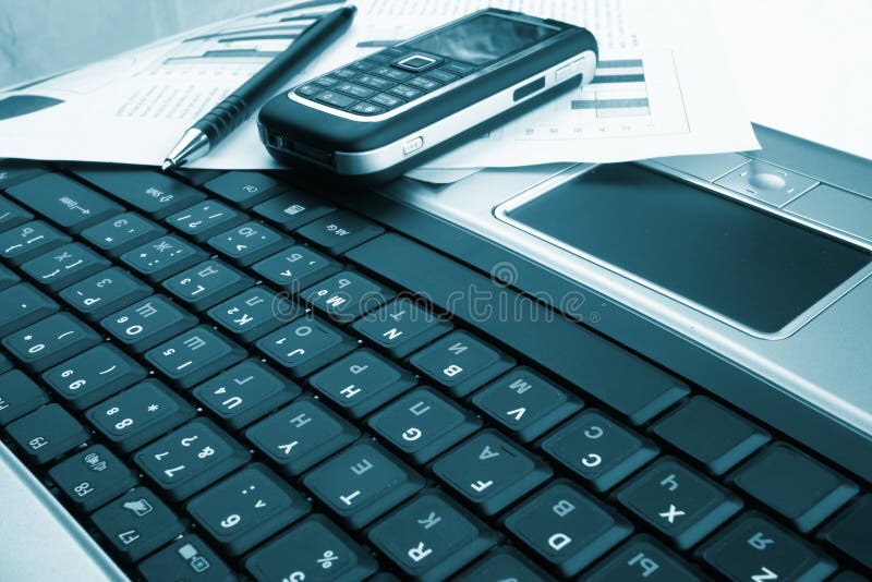 Notebook, Phone, Business Technology Stock Image - Image of notebook ...