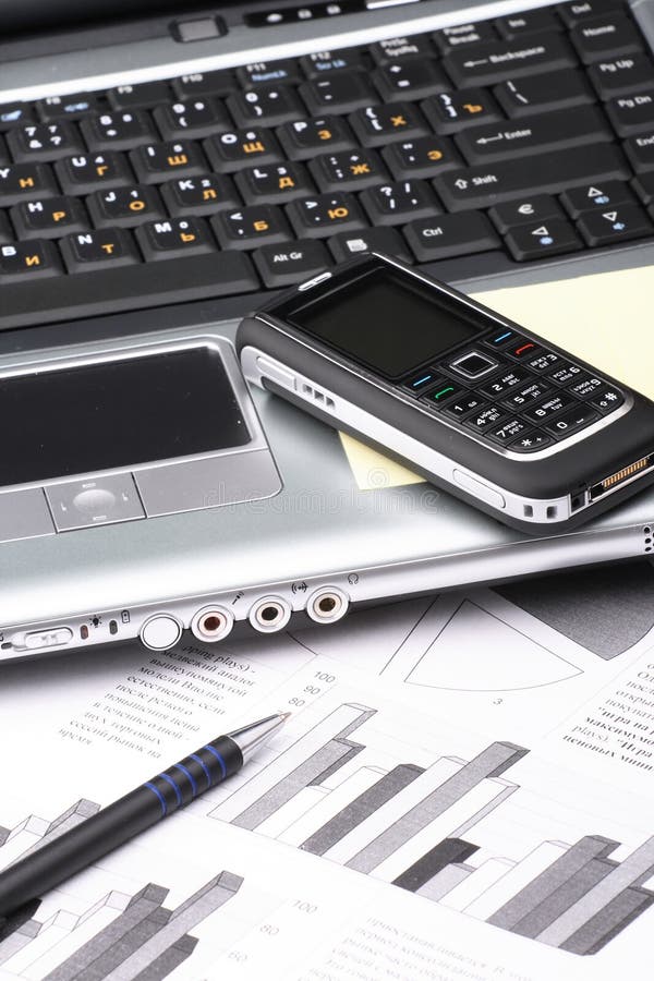 Notebook, Phone, Business Technology Stock Photo - Image of future ...