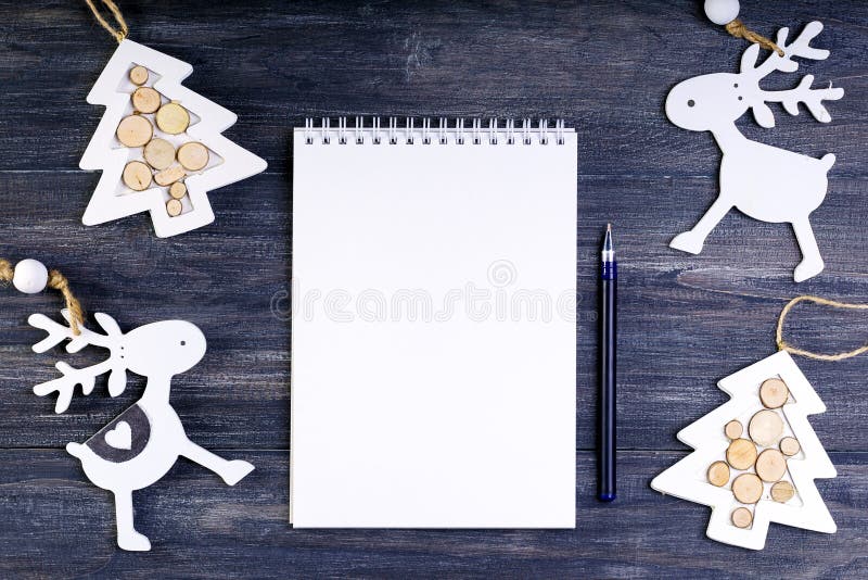 Notebook with Place for Text Decorated with Christmas Decorations ...