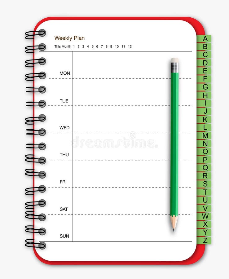 Notebook planner stock vector. Illustration of line, page - 20557710