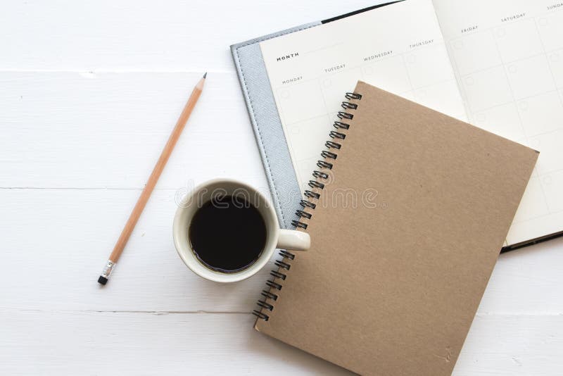 Notebook Planner for Business Work at Office Stock Photo - Image of ...